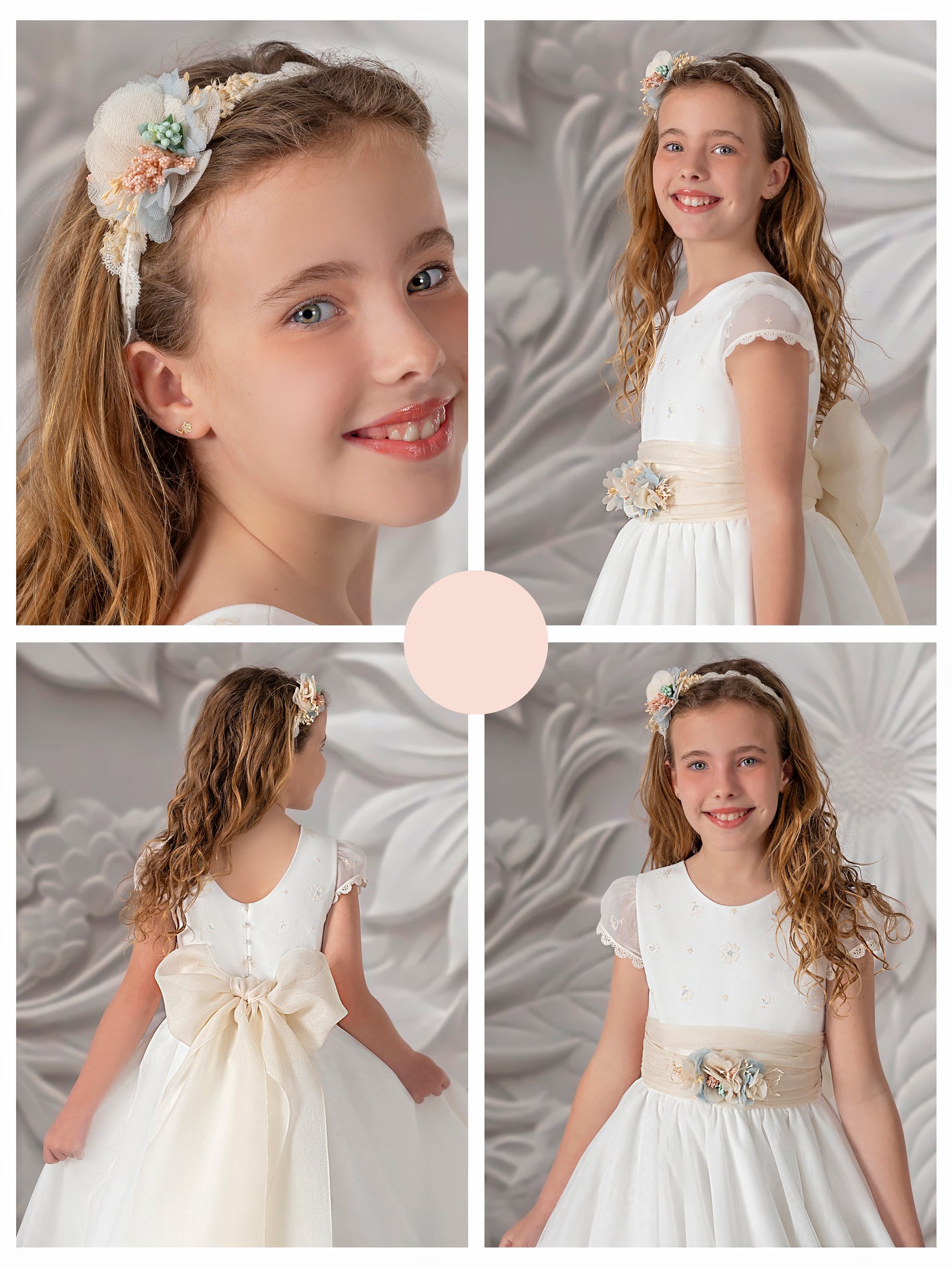 First Communion Dress Model 5617: Elegance and Fantasy in Natural Whit